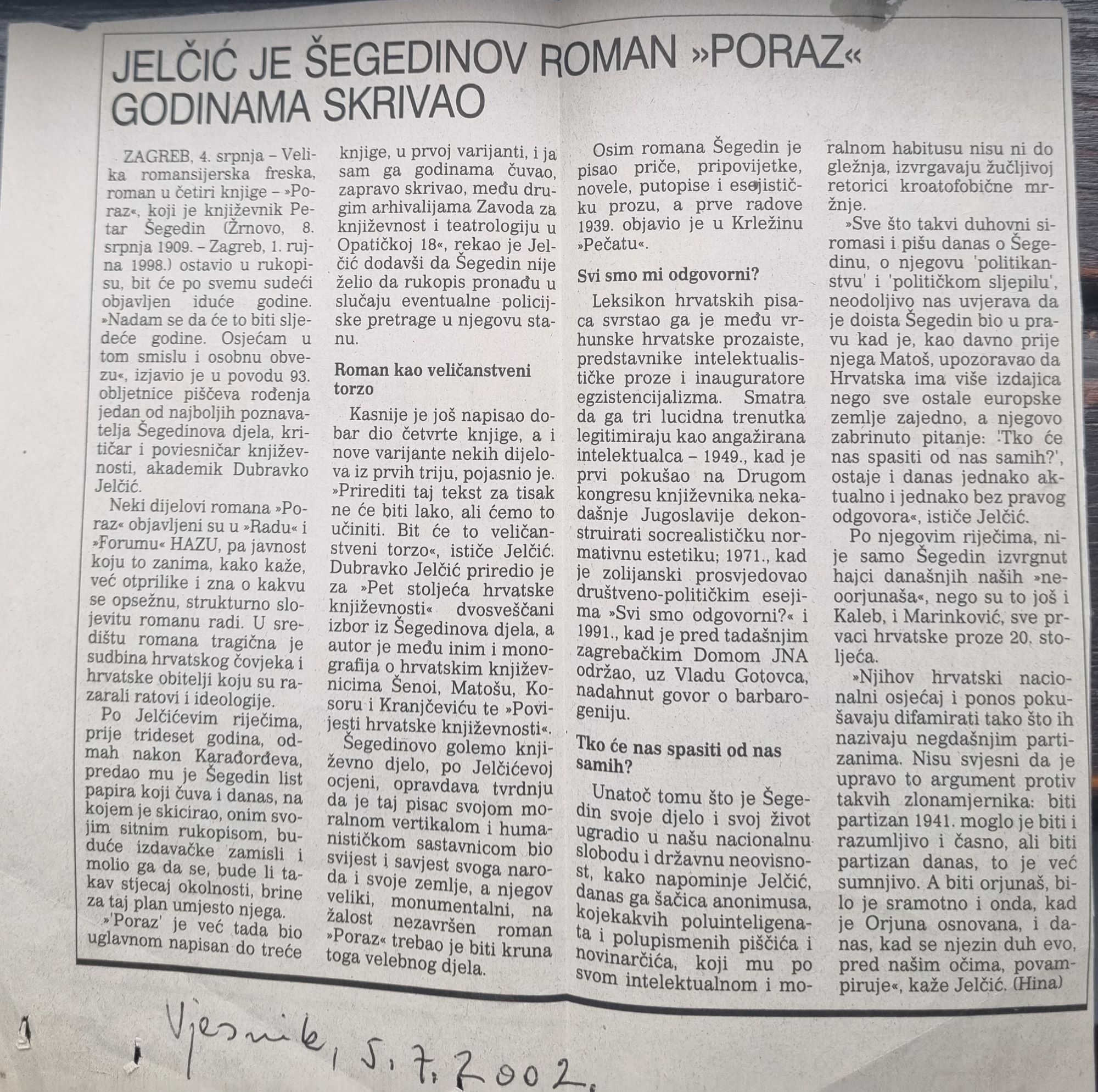 Pismo Zajednice žrtvoslovnih udruga neizravno otvorilo pitanje: kad će ...